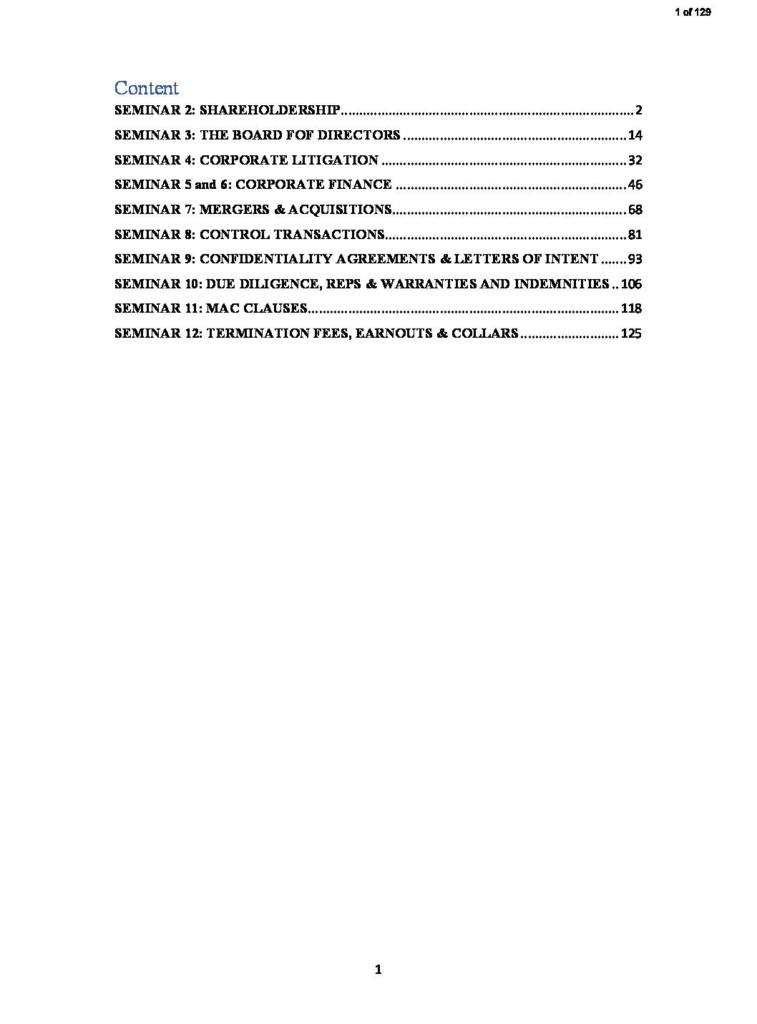 Notes for European and International Corporate and Financial Law ...