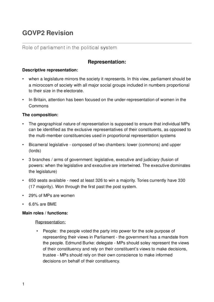 Notes for Politics A Level (7152) at AQA (GCE) AS and A Level | StudyLast