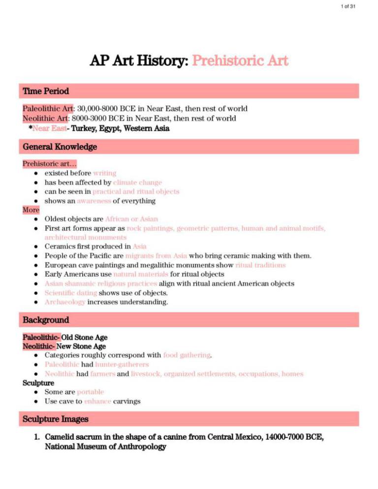 AP Art History unit notes | StudyLast