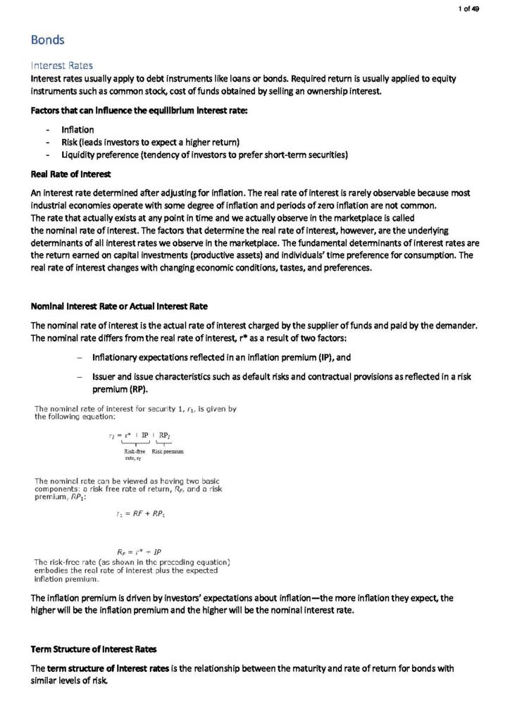 Notes for Financial Management (FINANCE 251) at University of Auckland ...