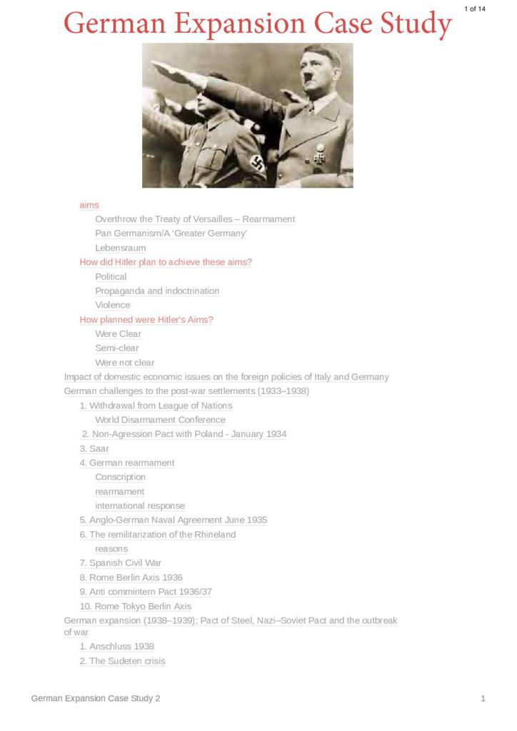 IB History German Expansion case study | StudyLast