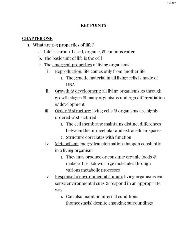 Notes for Introductory Biology I (BIO F311C) at University of Texas at ...