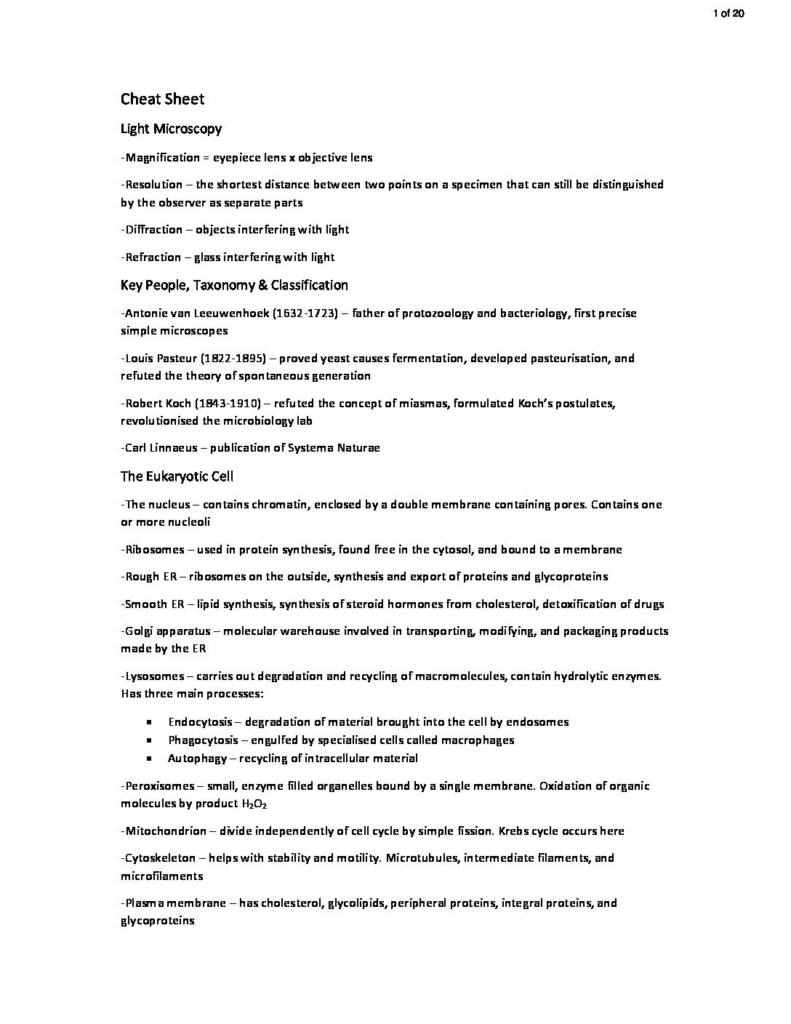 Notes for Introduction to Life Sciences (BIO1043M) at University of ...
