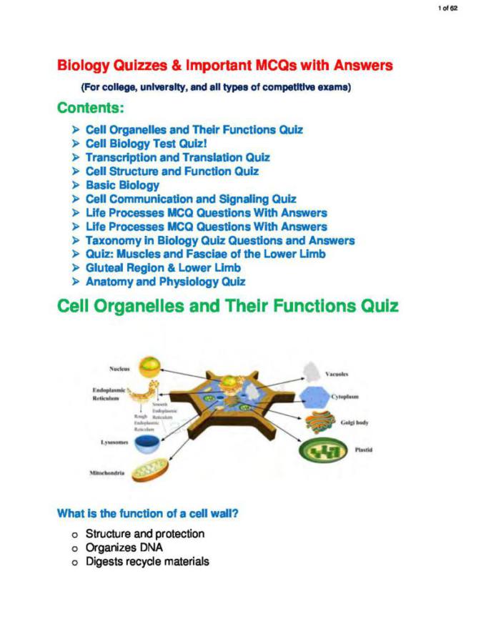 Biology MCQs with answers for all exams | StudyLast