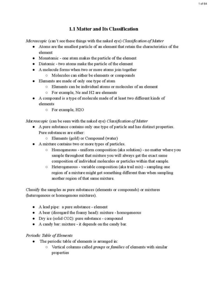 Notes for Fundamentals of Chemistry (CHEM 107) at Colorado State ...