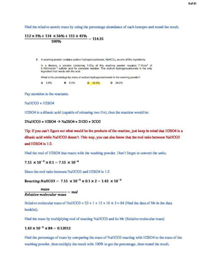 Cambridge International A Level Chemistry (9701) 2019 paper 1 worked ...