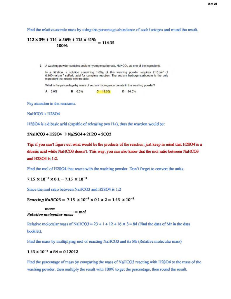 Cambridge International A Level Chemistry (9701) 2019 paper 1 worked ...