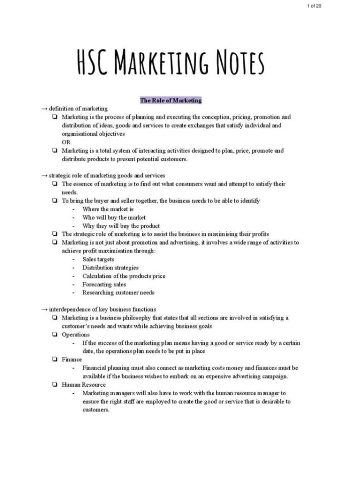 HSC Business Studies Marketing notes with case studies | StudyLast HSC Business Studies Marketing notes with case studies | StudyLast