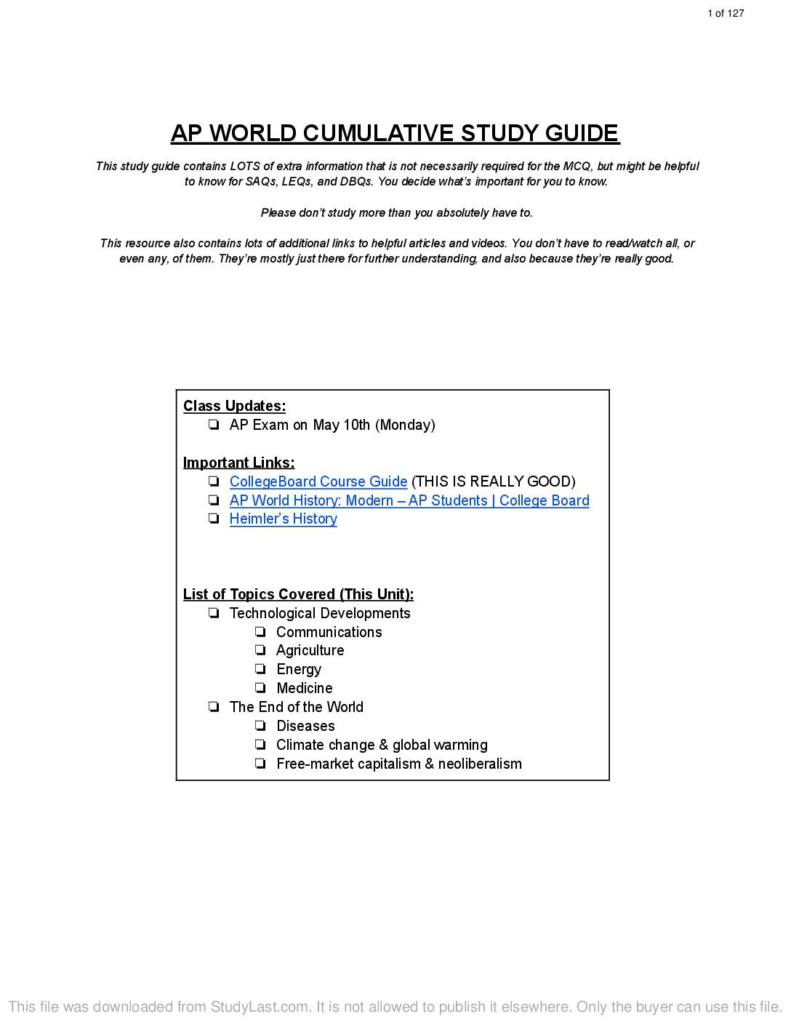 AP World History cumulative study guide | StudyLast