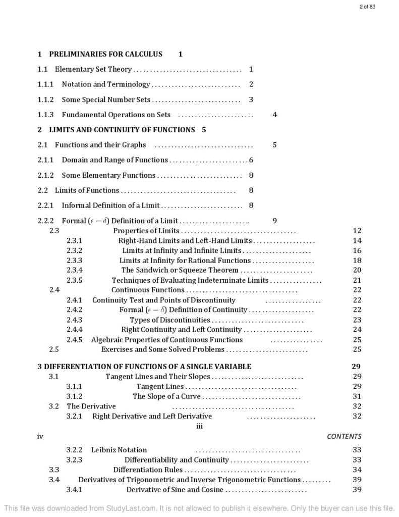 Introduction to Calculus 1 notes | StudyLast