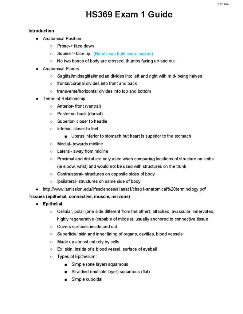 Notes for Gross Human Anatomy (SAR HS 369) at Boston University | StudyLast