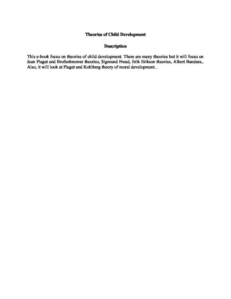Theories of Child Development e-book | StudyLast