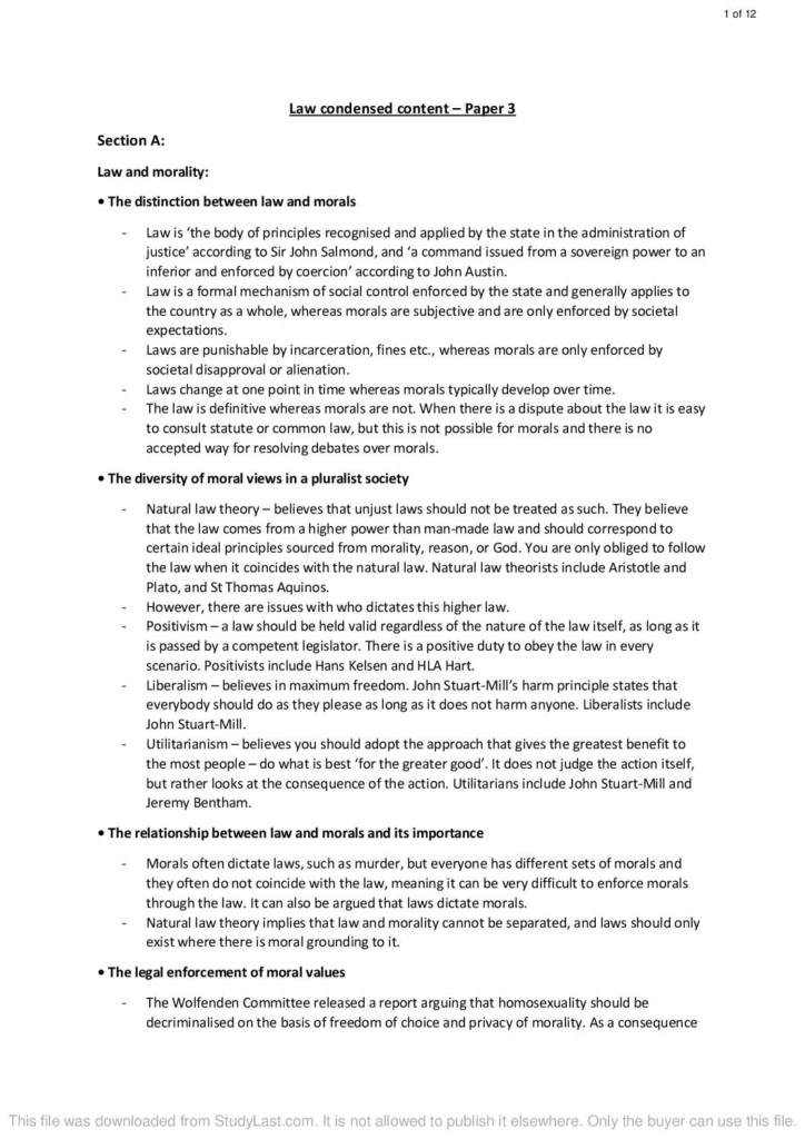 OCR A Level Law (H418) Paper 3 – Nature of Law and the Law of Contract ...