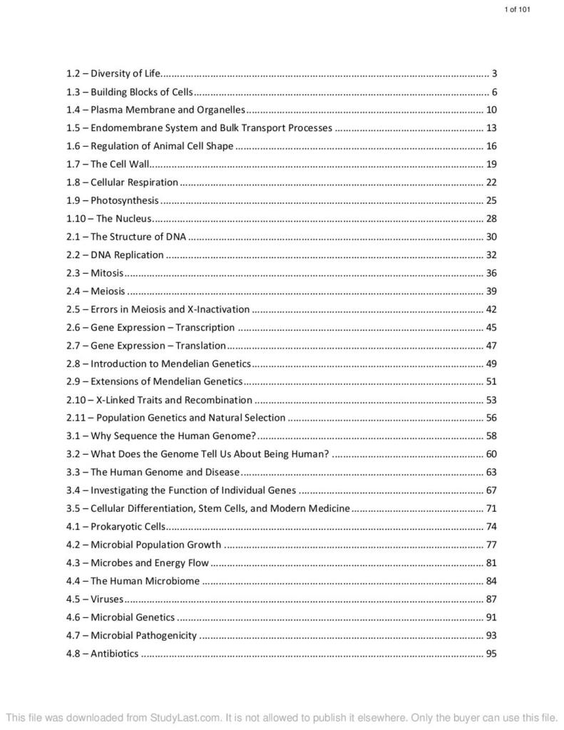 Notes for Cell and Molecular Biology (CELS191) at University of Otago ...