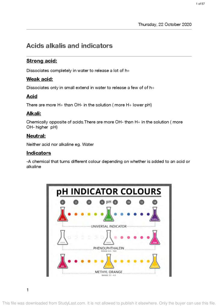 GCSE Chemistry (2022) summary notes | StudyLast