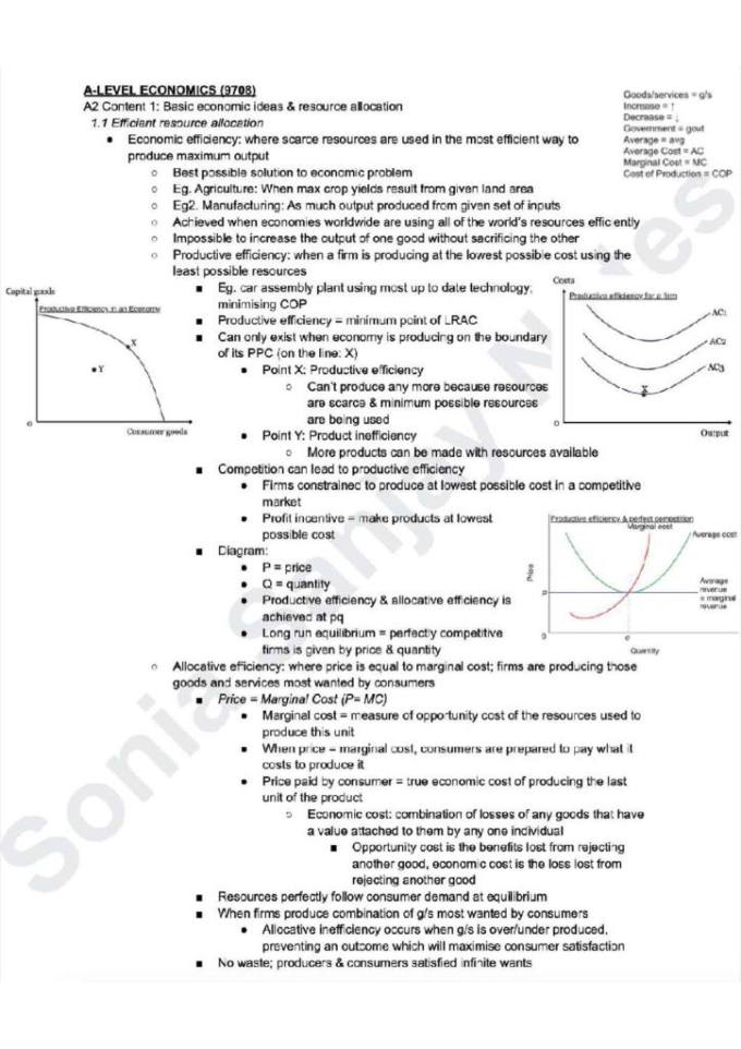 Notes for Economics (9708) at Cambridge International (GCE) AS and A ...