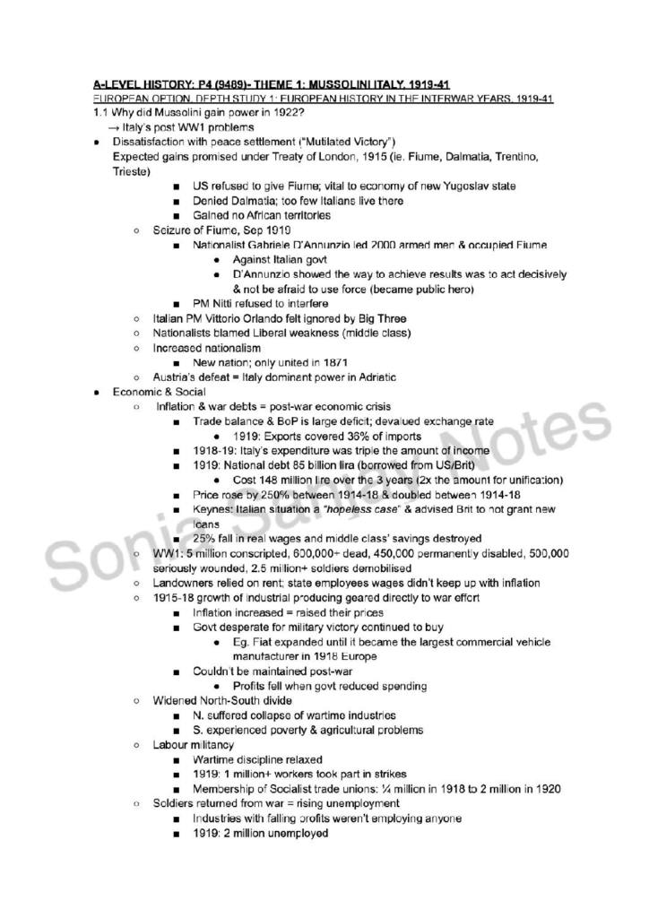 Notes for History (9489) at Cambridge International (GCE) AS and A ...