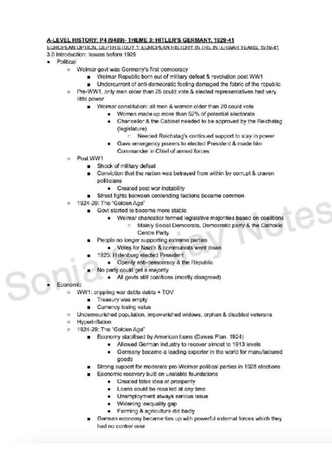Notes for History (9489) at Cambridge International (GCE) AS and A ...