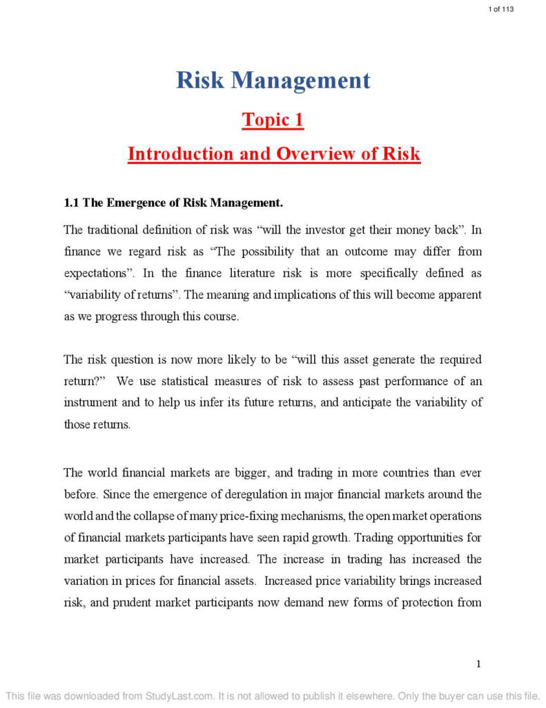 Notes for Derivatives and Risk Management (BAFI3192) at RMIT University ...