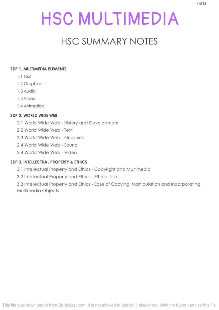 Notes for Industrial Technology HSC (15200) at Higher School ...