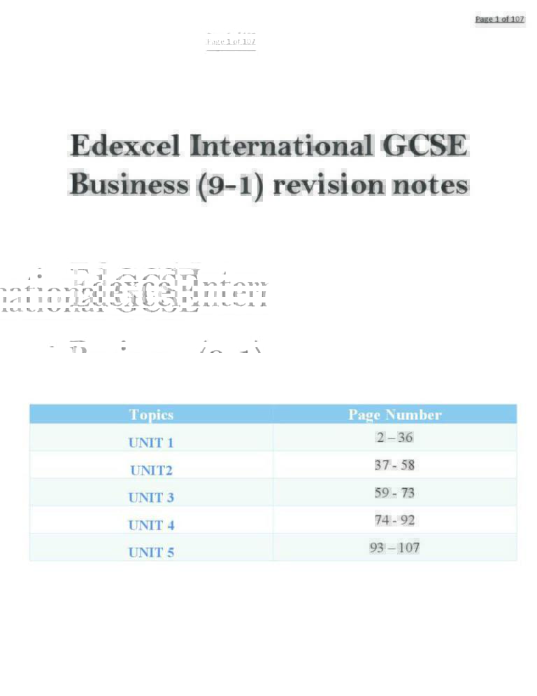 Edexcel IGCSE Business (9-1) revision notes | StudyLast