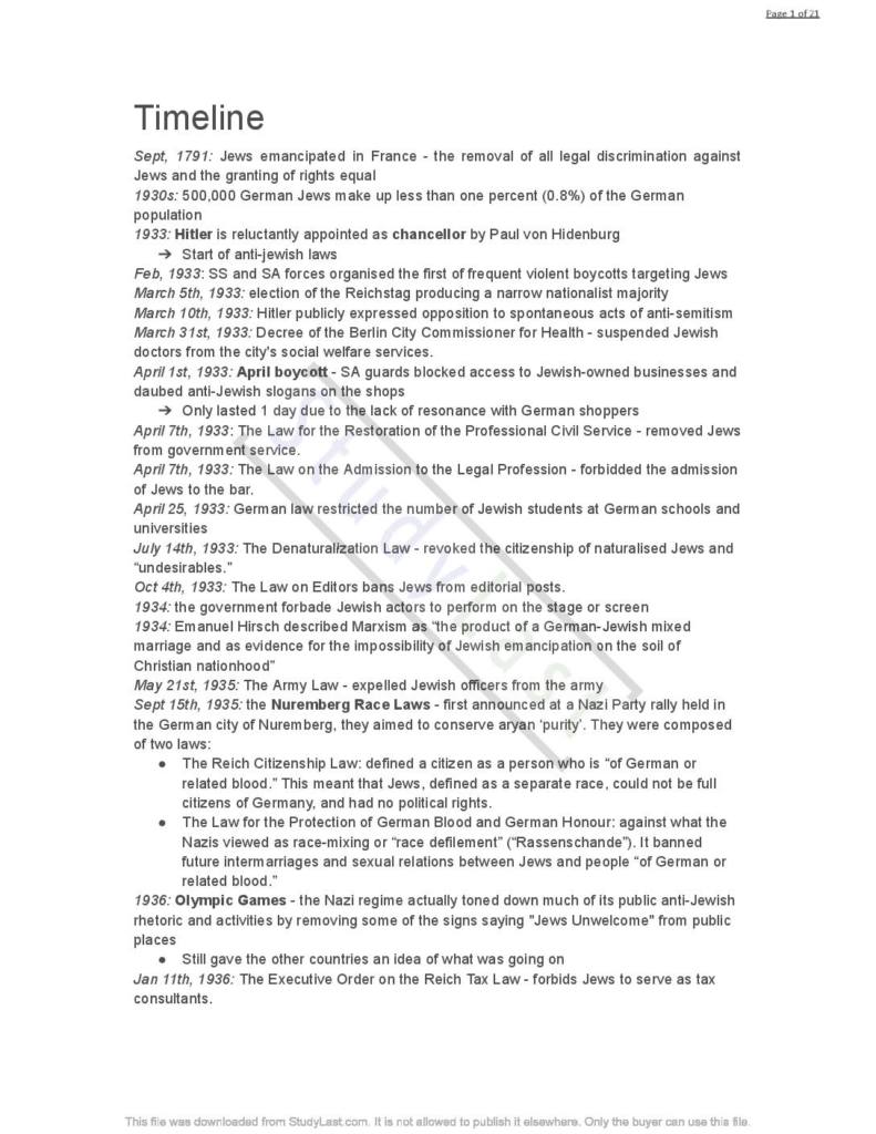 The Holocaust (CAIE A Level History Paper 3 Topic 2) revision notes ...