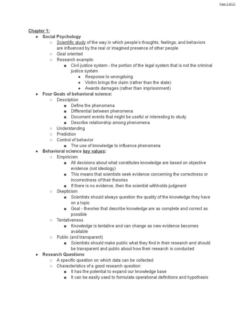 Notes for The Psychology of Social Behavior (PSYC 288) at University of ...