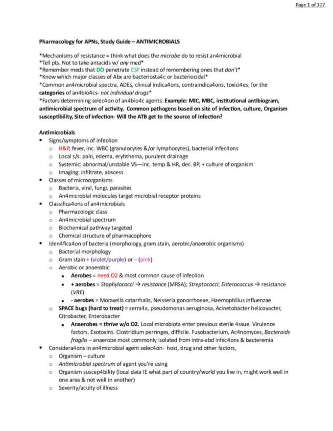 Notes for Pharmacology for Advanced Practice Nurses (NURS8024) at ...