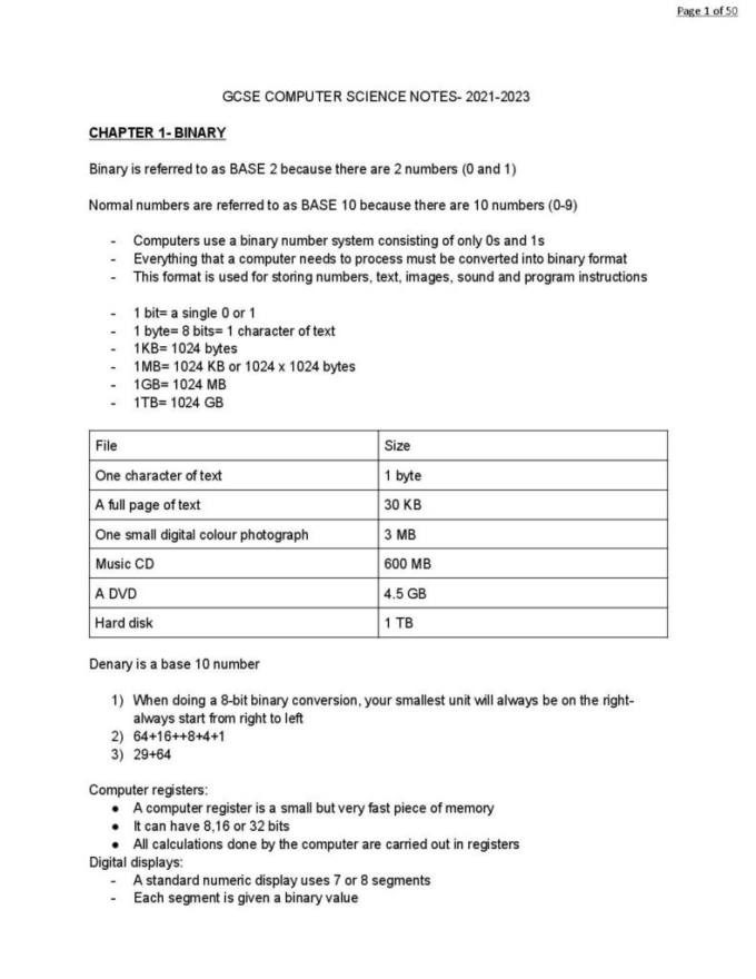 CIE GCSE Computer Science concise notes | StudyLast
