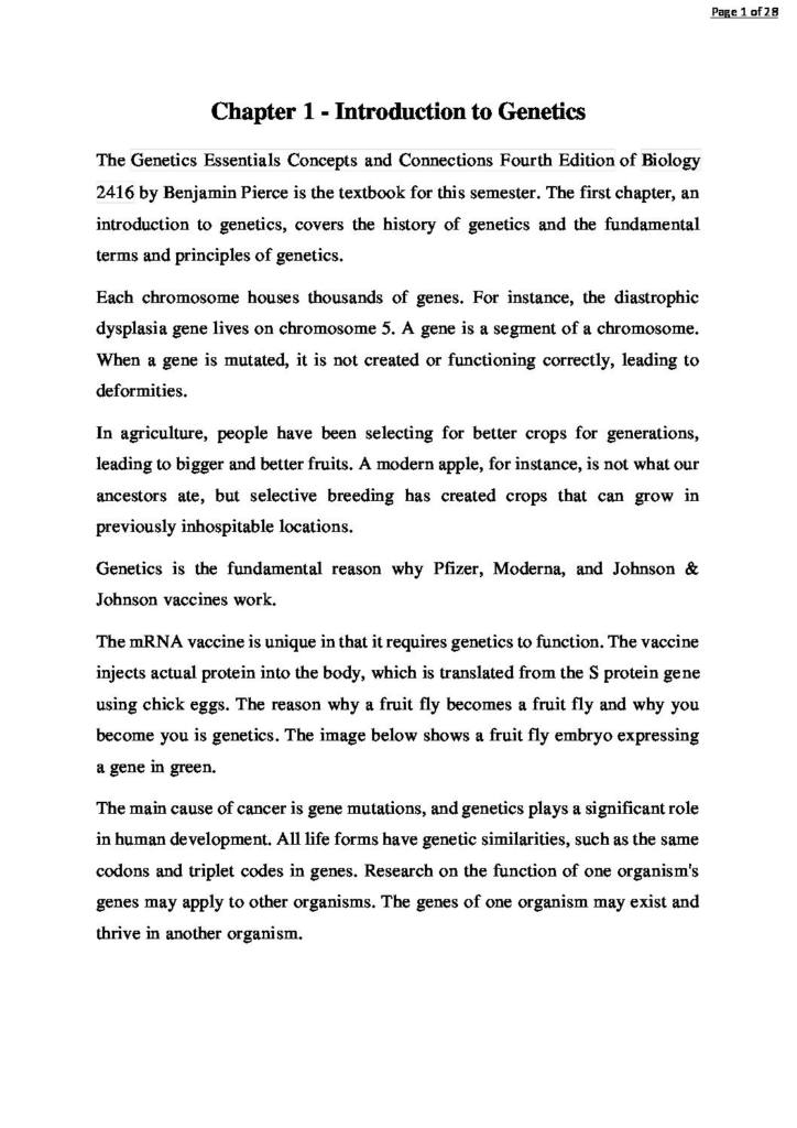 Notes for Genetics (BIOL 2416) at Houston Community College System ...