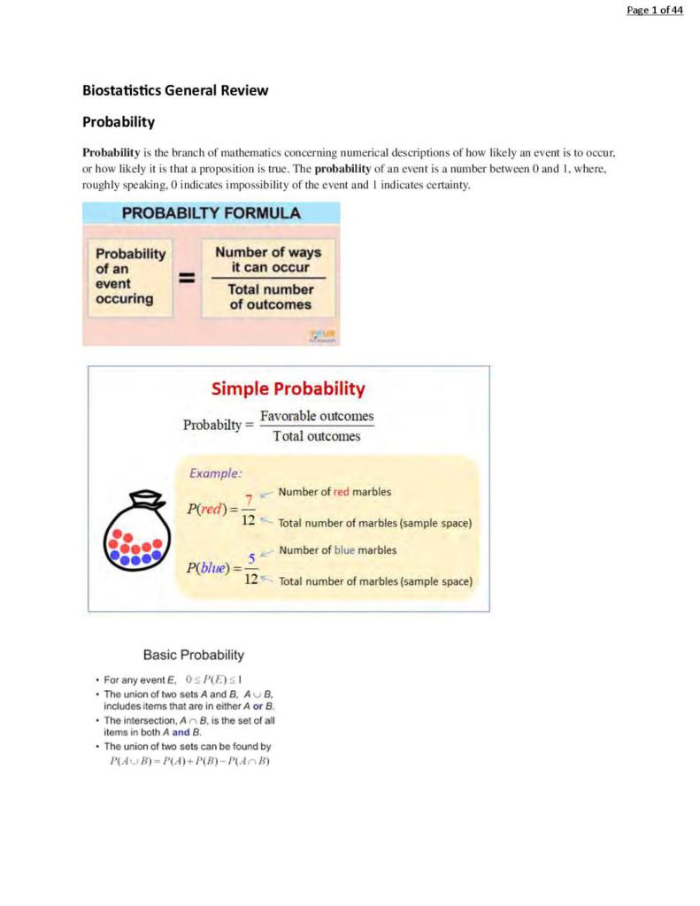 Notes for Introduction to Biostatistics (BIOS 700) at University of ...