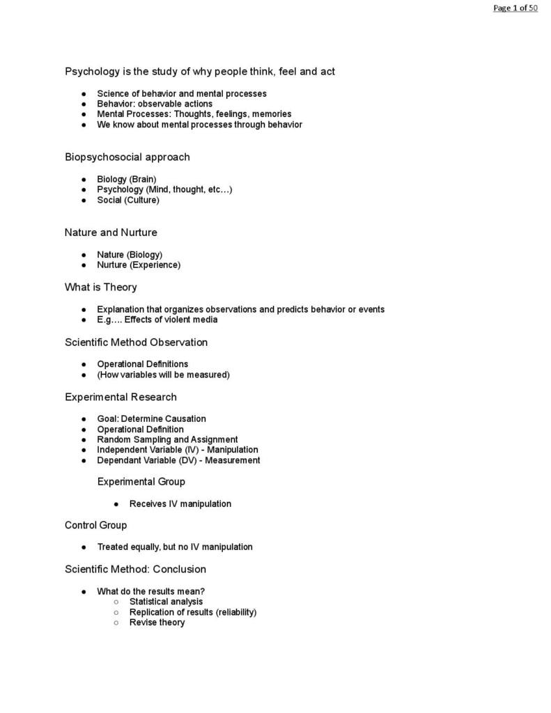 Notes for Principles of Psychology (PSYC 101) at California State ...