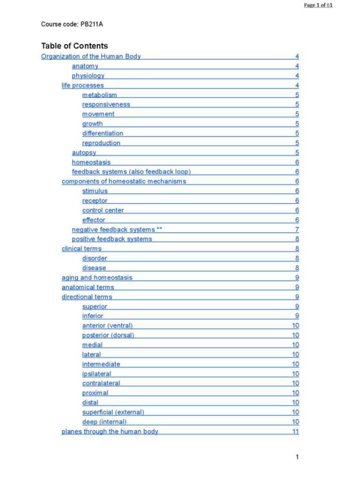 Notes for Human Physiology & Pathophysiology (PB211A) at Adamson ...