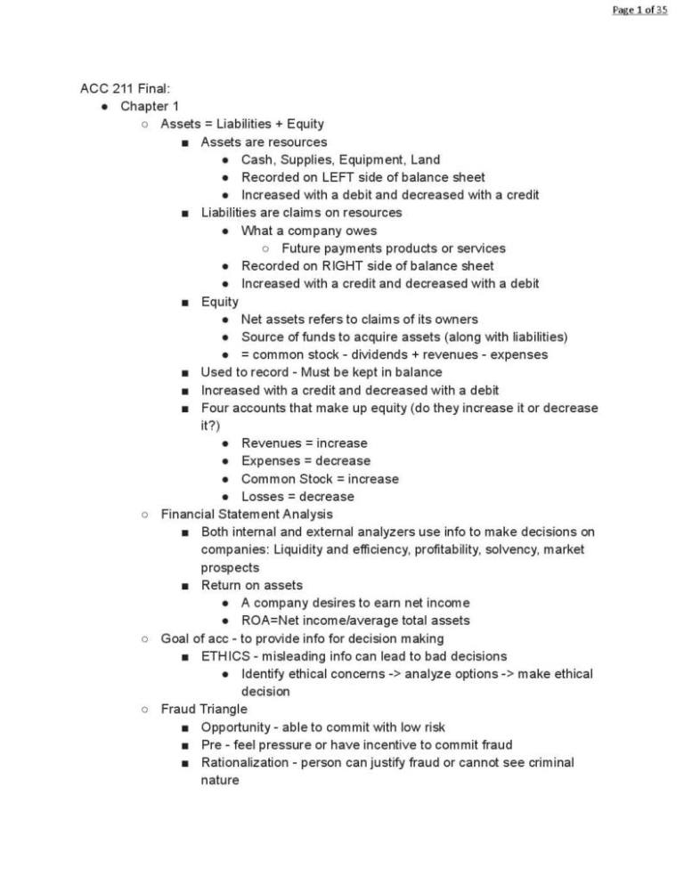Principles of Financial Accounting (ACC 211) final study guide | StudyLast