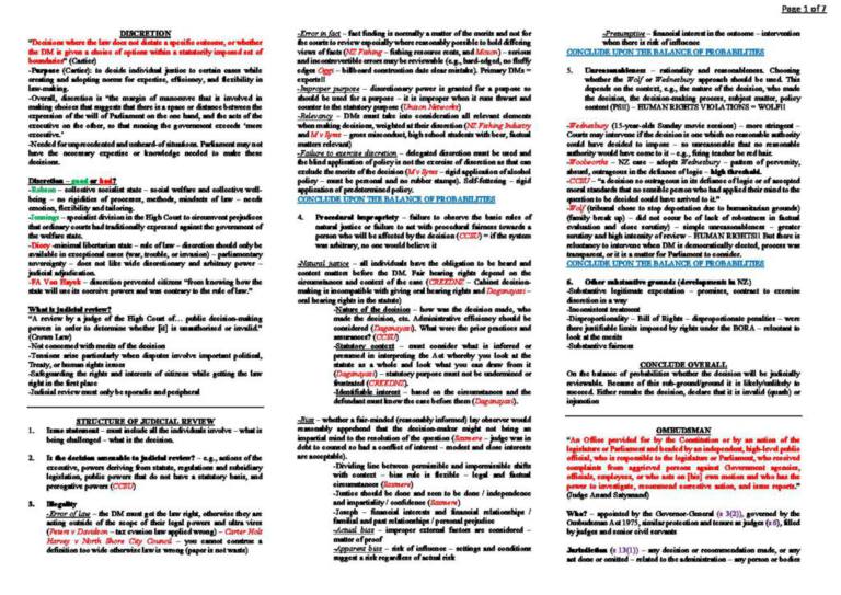Public Law (LAWS 213) exam cheat sheet | StudyLast
