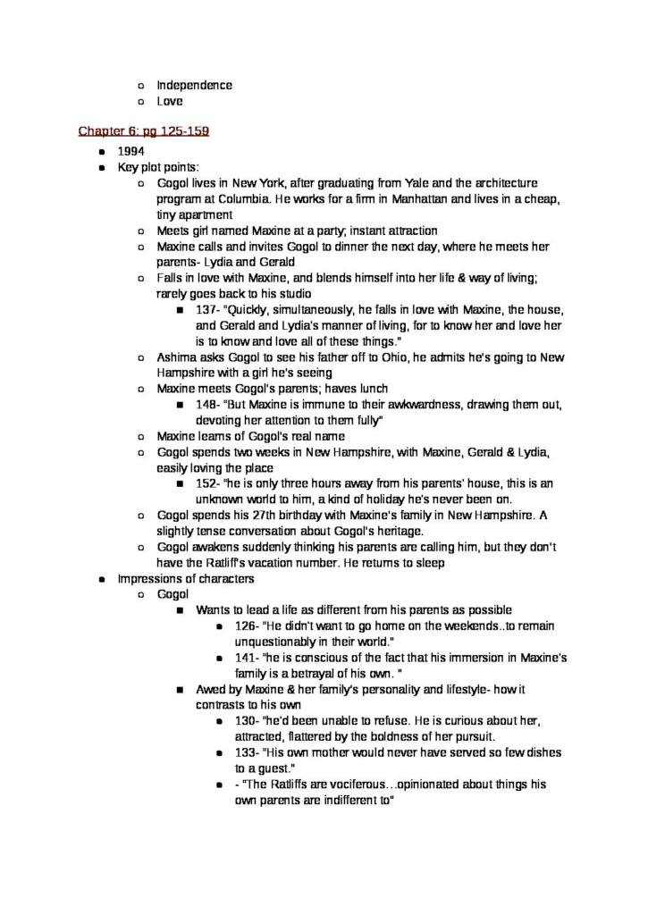 Notes for ‘The Namesake’ by Jhumpa Lahiri IGCSE Literature 0475 | StudyLast