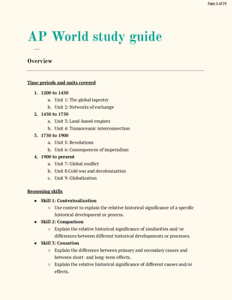 AP World History: Modern Comprehensive summary notes | StudyLast