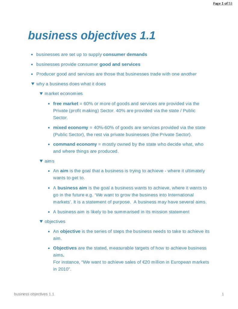 Edexcel IGCSE Business 1st year summary notes | StudyLast Edexcel IGCSE Business 1st year summary notes | StudyLast