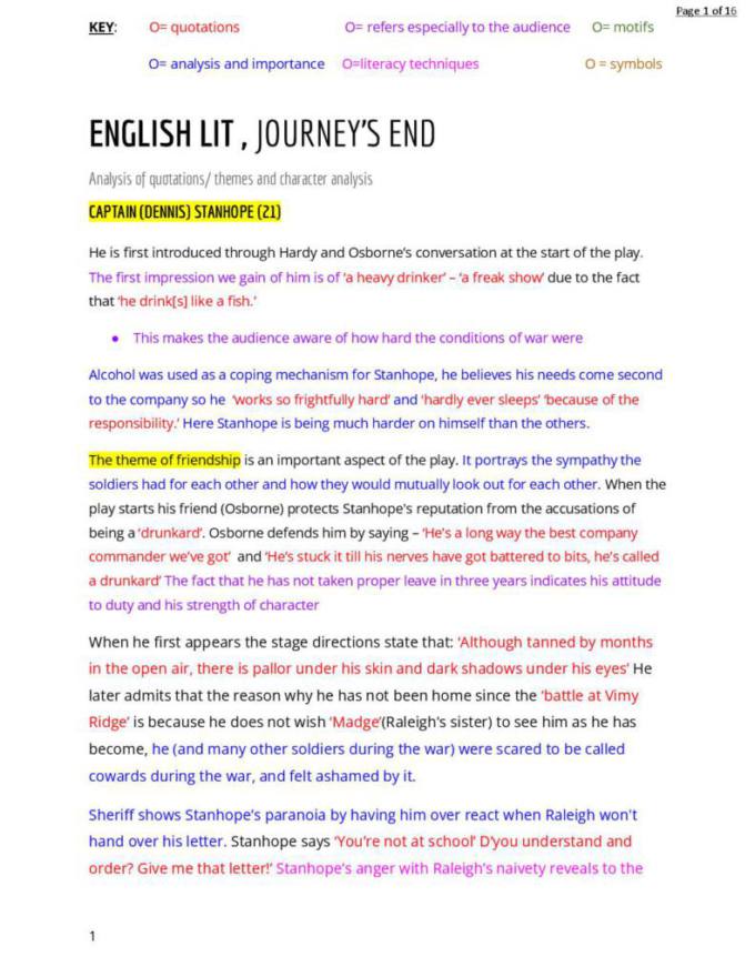 Journey’s End (IGCSE English Literature) analysis | StudyLast