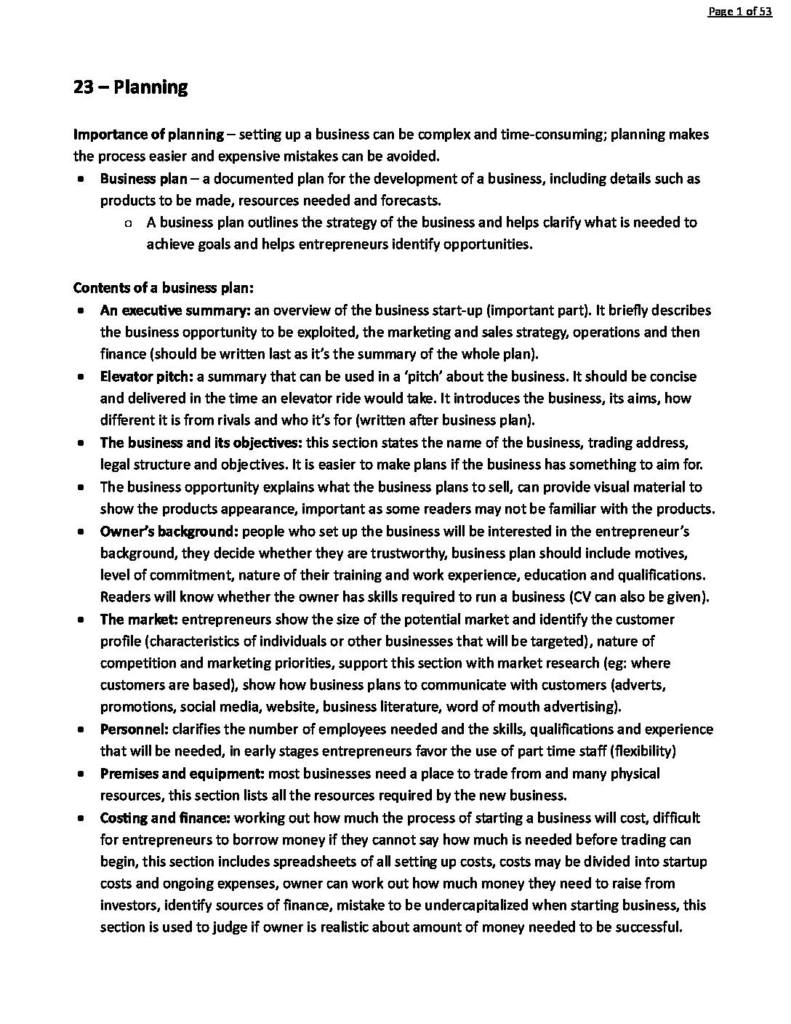Notes for Edexcel IAS Business (YBS11) at Edexcel International ...