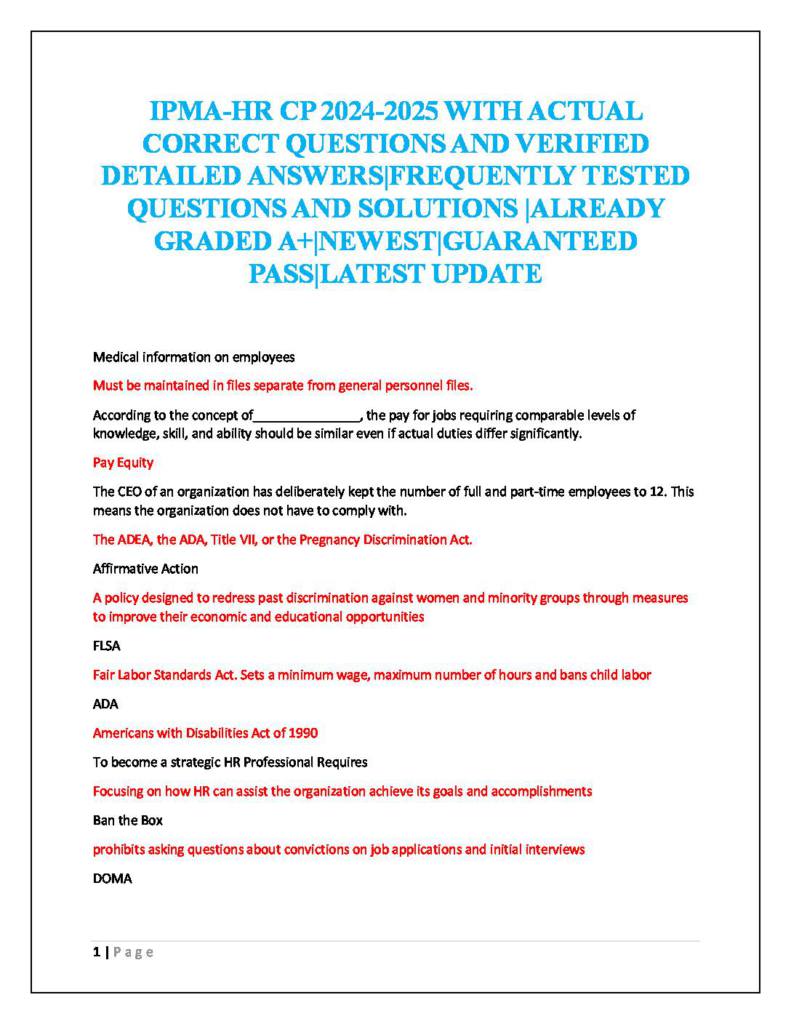 Notes for Certified Professional in Public Sector HR (IPMA-CP) at ...