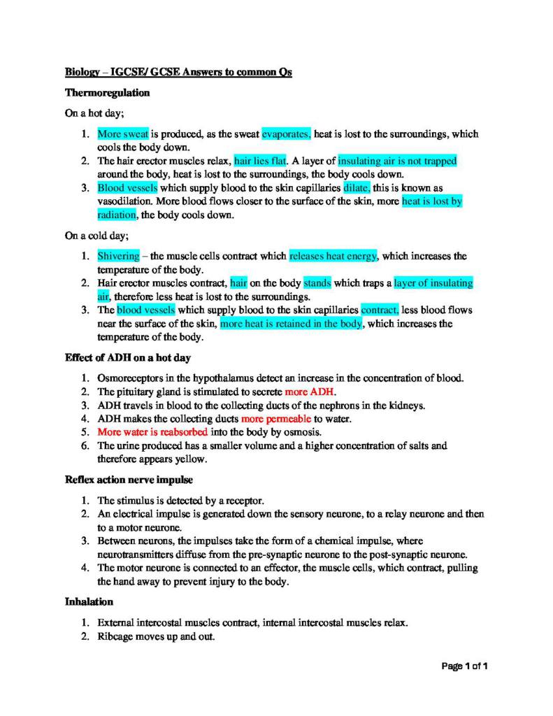 Notes for Edexcel GCSE (9-1) Biology (1BI0) at Edexcel GCSEs (9 - 1 ...