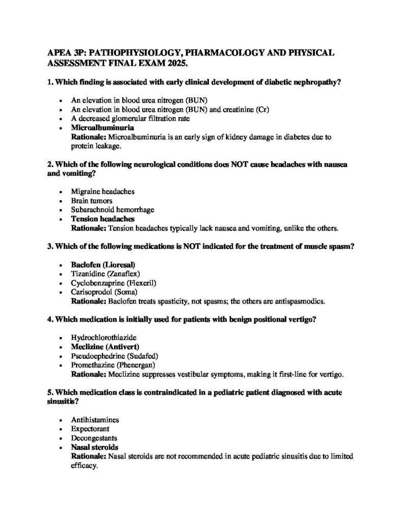 Notes for Pathophysiology, Pharmacology, and Physical Assessment (APEA ...
