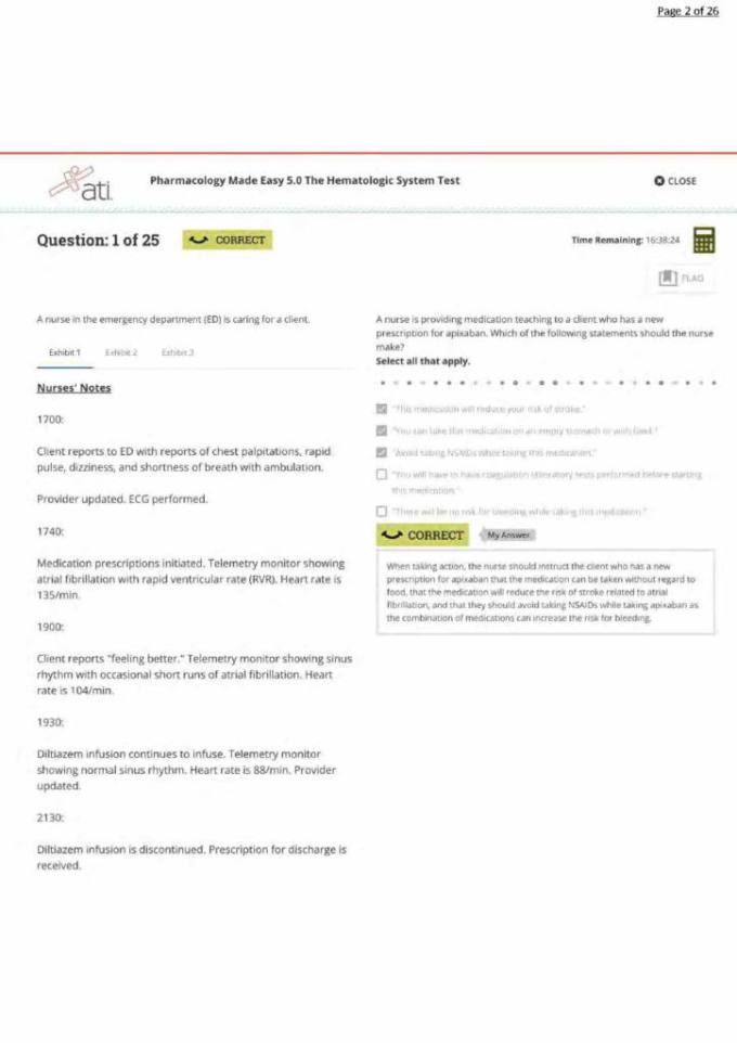 Pharmacology Made Easy 5.0 (ATI) The Hematologic System Test 2025 ...